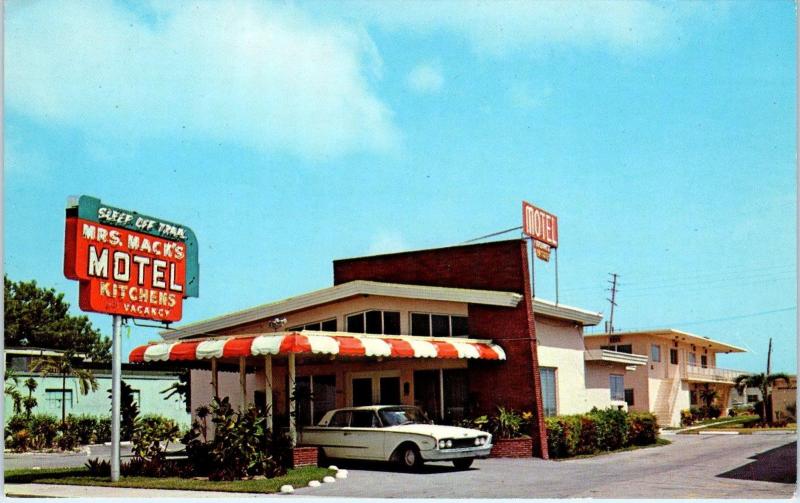 MIAMI, FL Florida MRS MACK'S Motel Cool Early 60s FORD Roadside ...