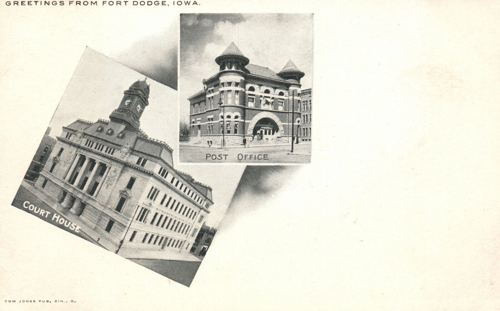 Vintage Postcard 1900's Court House Post Office Greetings From Fort ...