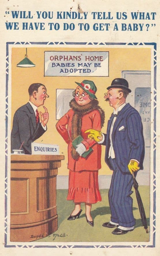 Orphans Home Orphanage Adopting Baby Babies Comic Humour Postcard ...