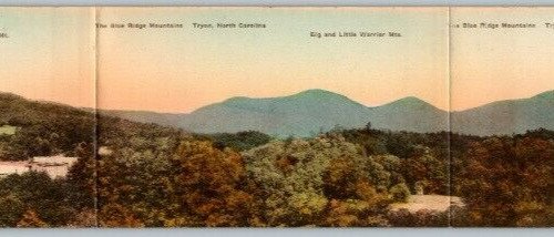 5 Panel Hand Colored Blue Ridge Mountains Tryon North Carolina Postcard ...