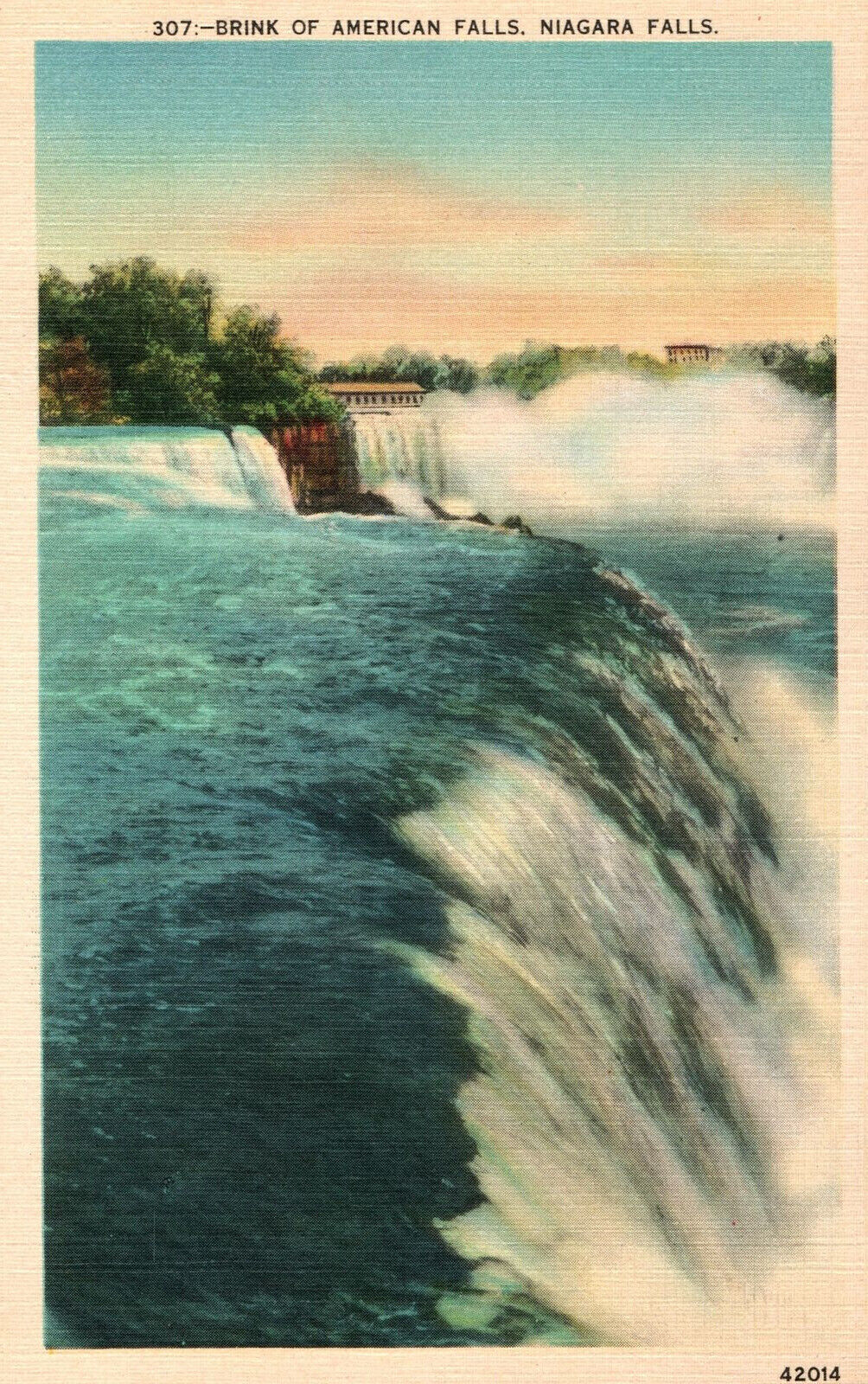 Vintage Postcard Water Drop Brink of the American Falls Niagara Falls N ...