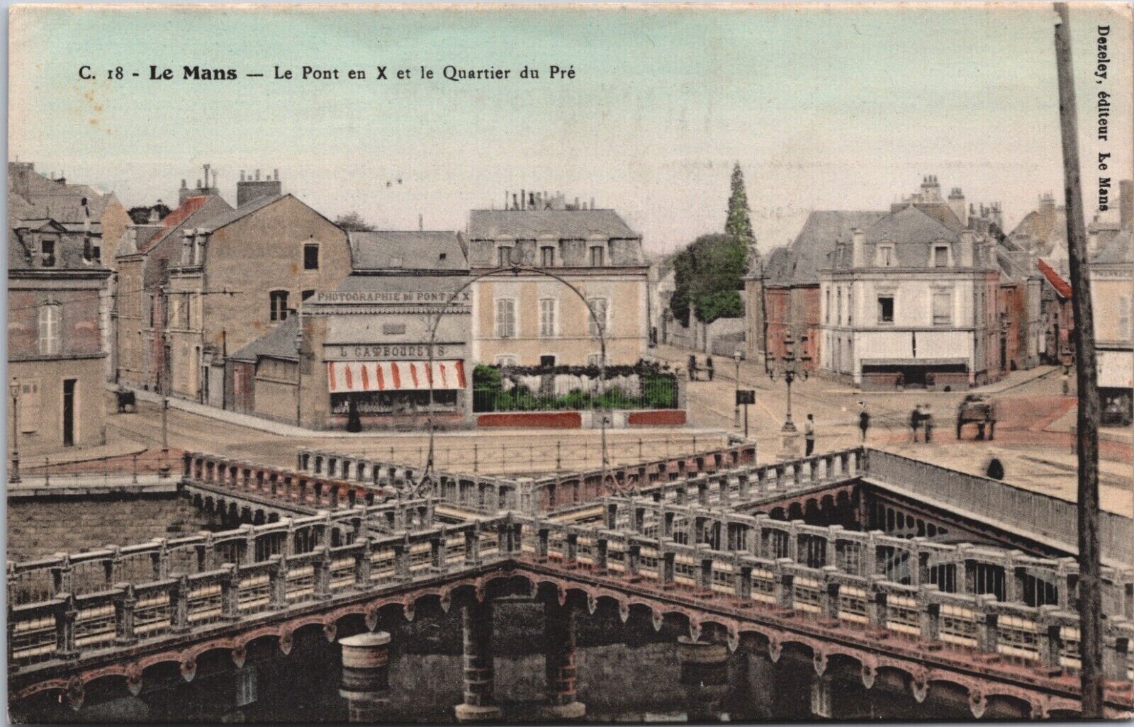 France Le Mans Le Pont en X et le Quartier du Pre Vintage Postcard 05. ...