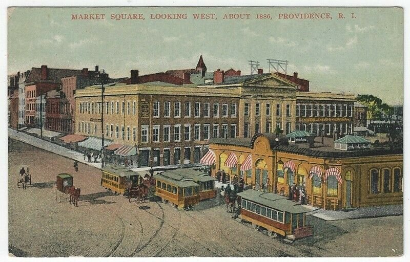 Providence, RI, Vintage Postcard View of Market Square, Looking West ...