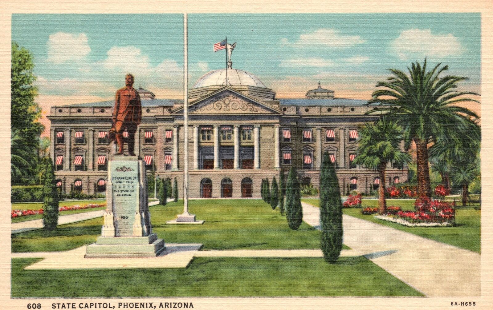 Vintage Postcard 1930's State Capitol Building Monument Phoenix Arizona ...