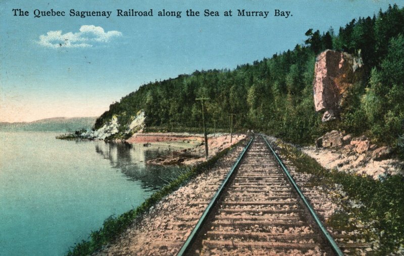 Vintage Postcard 1930's The Quebec Saguenay Railroad Along Murray Bay ...