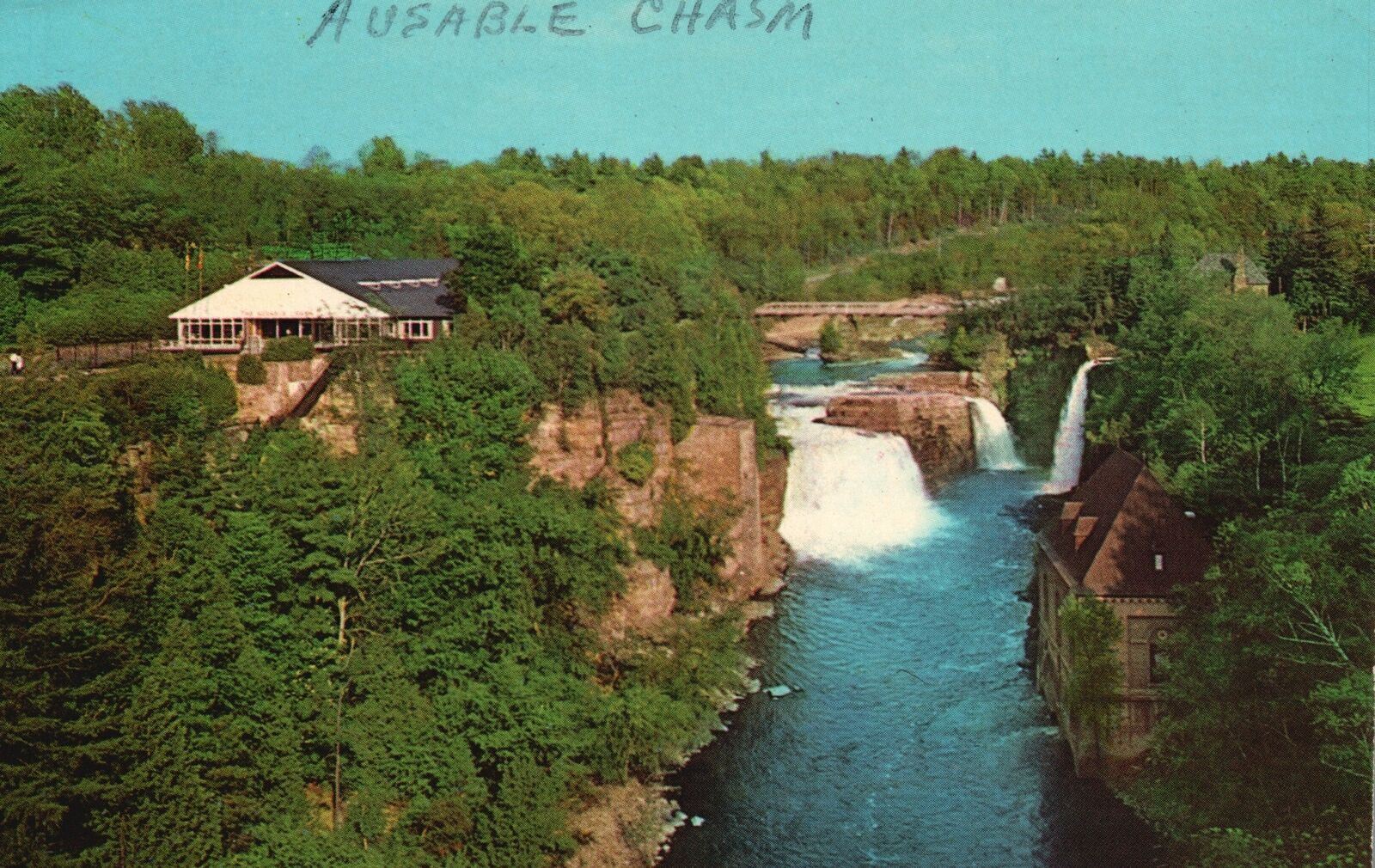Vintage Postcard Entrance Building & Falls Famous Ausable Chasm New ...