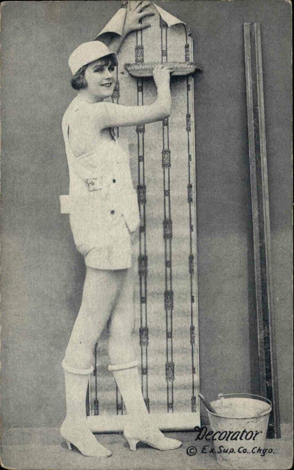 Sexy Pinup Pin UP Working Girl Labor Series Exhibit Card DECORATOR ...