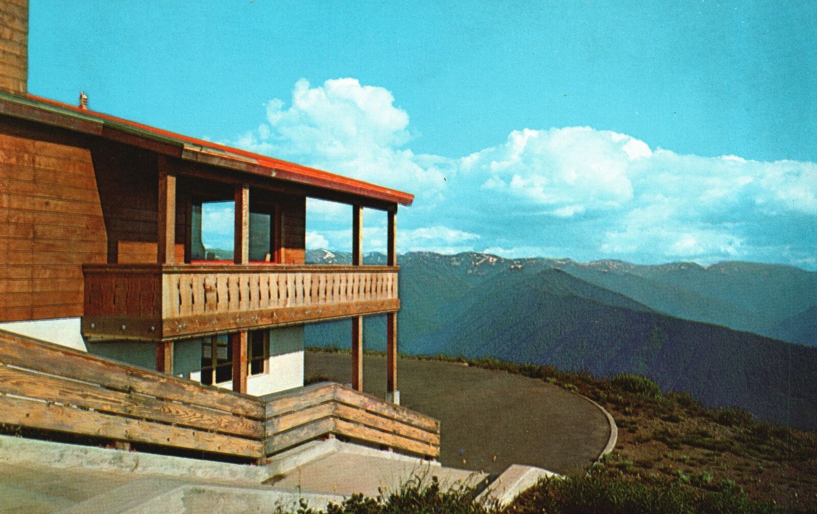 Vintage Postcard Hurricane Ridge Lodge Olympic Mountain National Park ...
