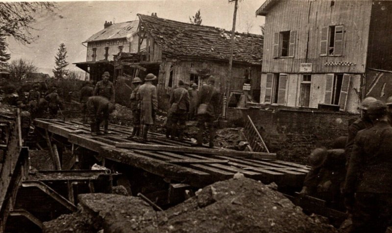 US Army Postcard - WW1 World War 1 - RPPC Real Photo - Rebuilding ...