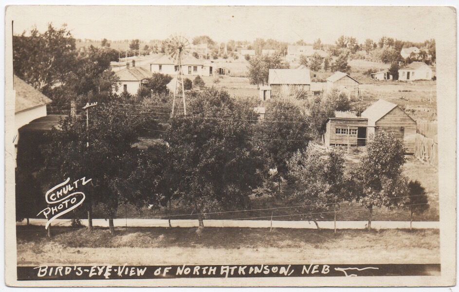 Real Photo Postcard Birds Eye View of North Atkinson, Nebraska~106800 ...