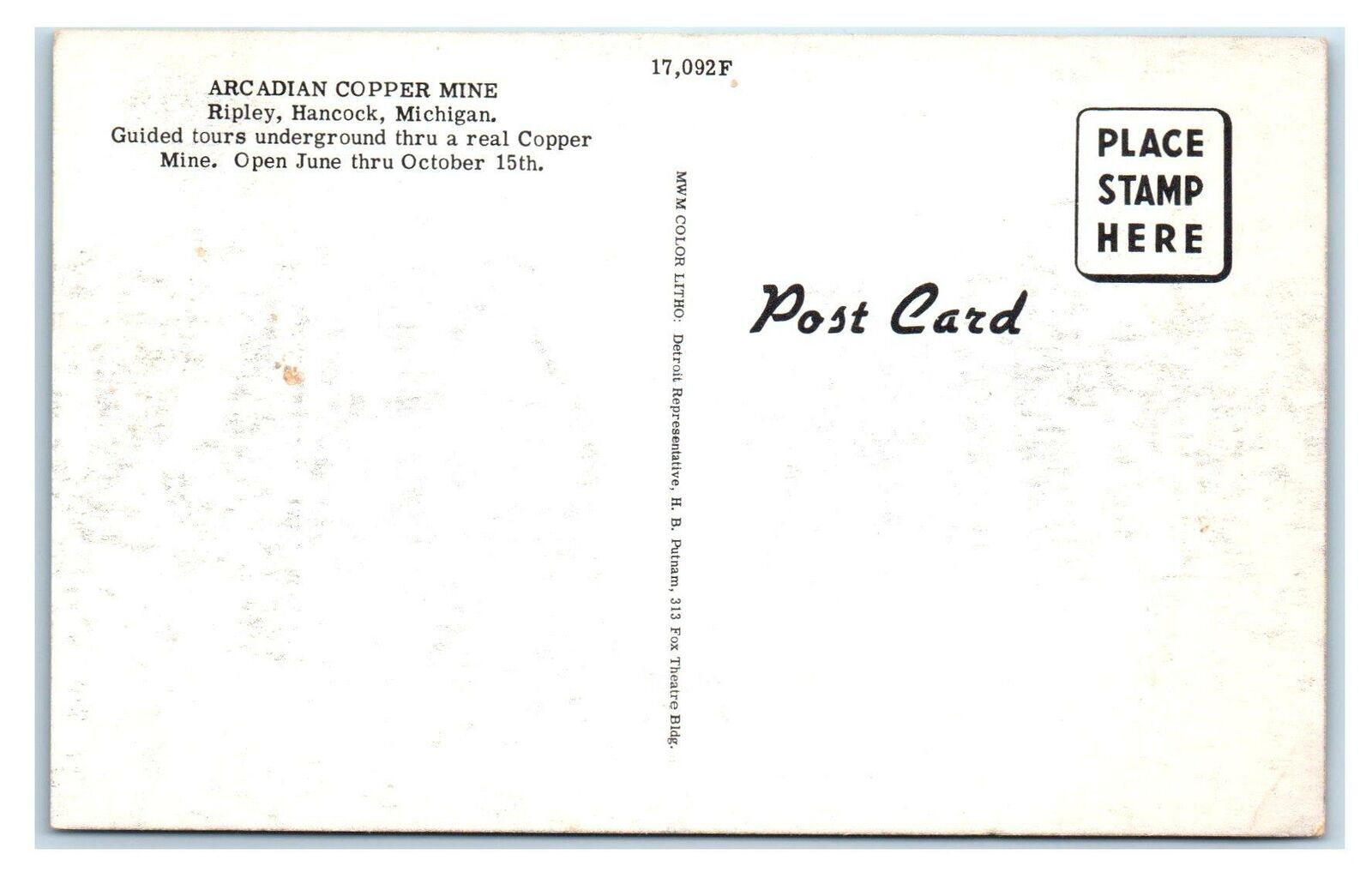 RIPLEY, MI Michigan ~ ARCADIAN COPPER MINE c1950s Hancock County ...