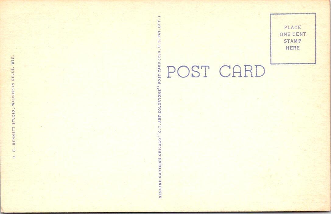 WI, Wisconsin WISCONSIN DELLS LARGE LETTER LINEN Greetings ca1940's ...