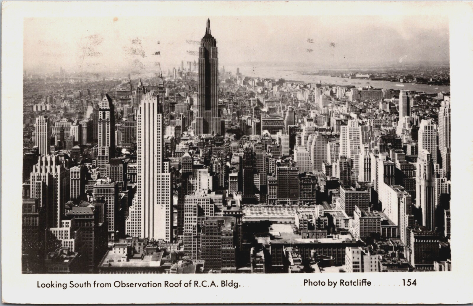Looking South From Observation Roof of RCA Building New York City RPPC ...
