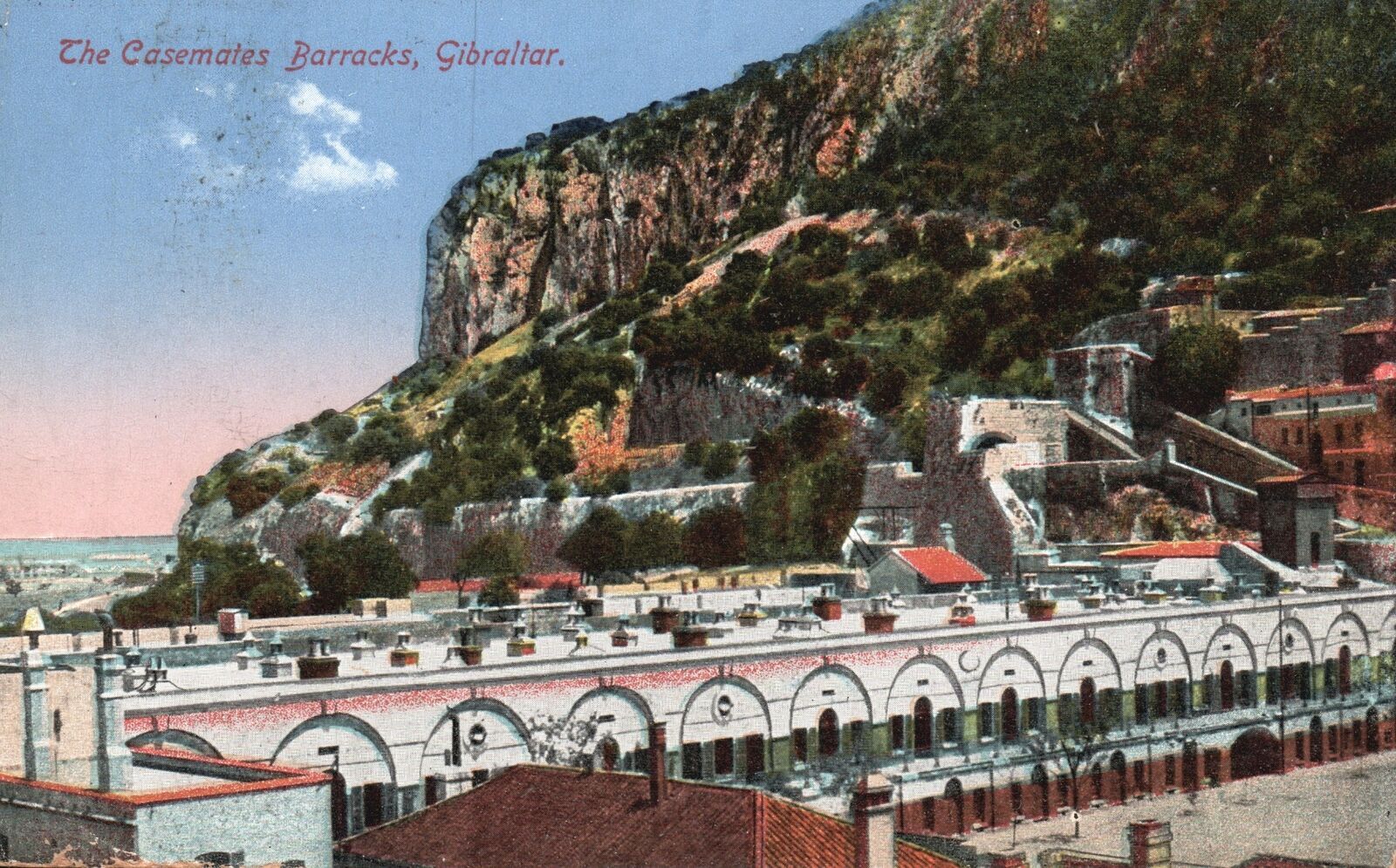 Vintage Postcard 1910 The Casemates Barracks Gibraltar Building ...