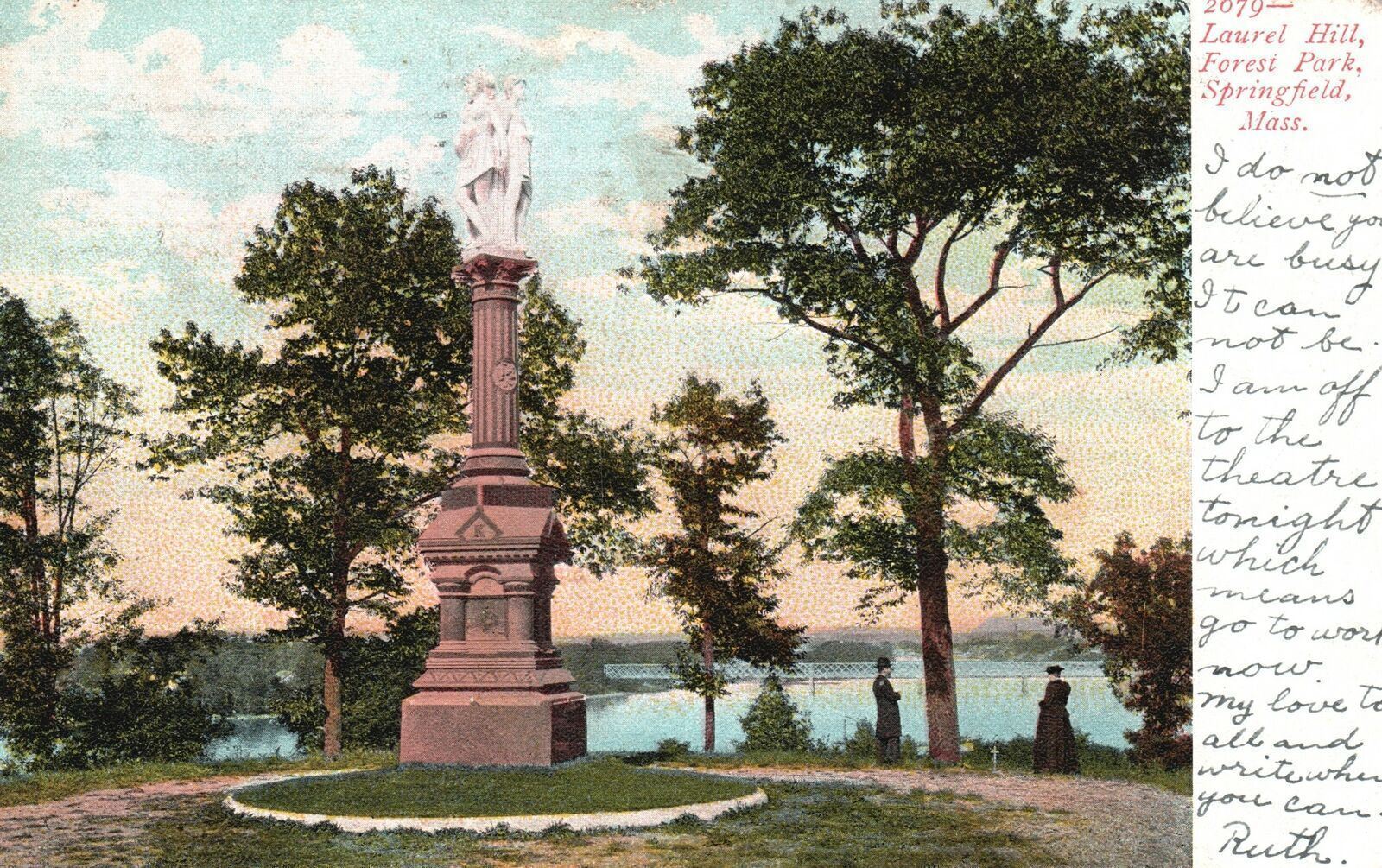 Vintage Postcard 1906 Laurel Hill Forest Park Landmark Springfield ...