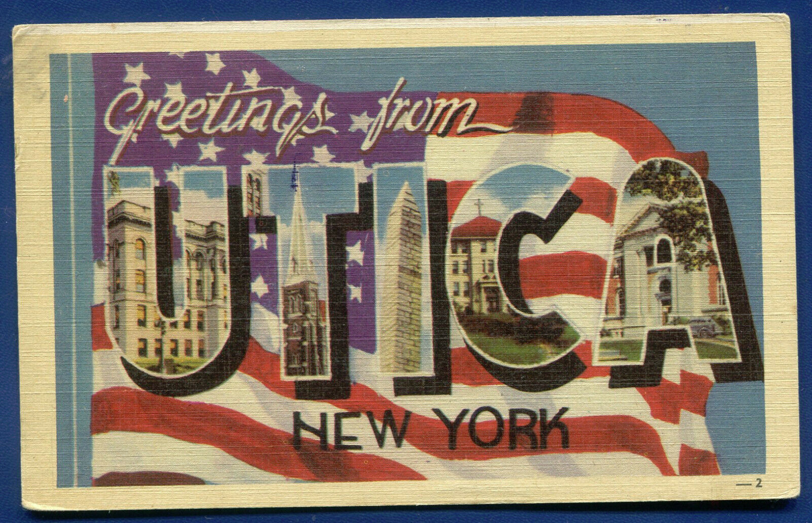 Utica New York ny large letters letter linen postcard | United States ...