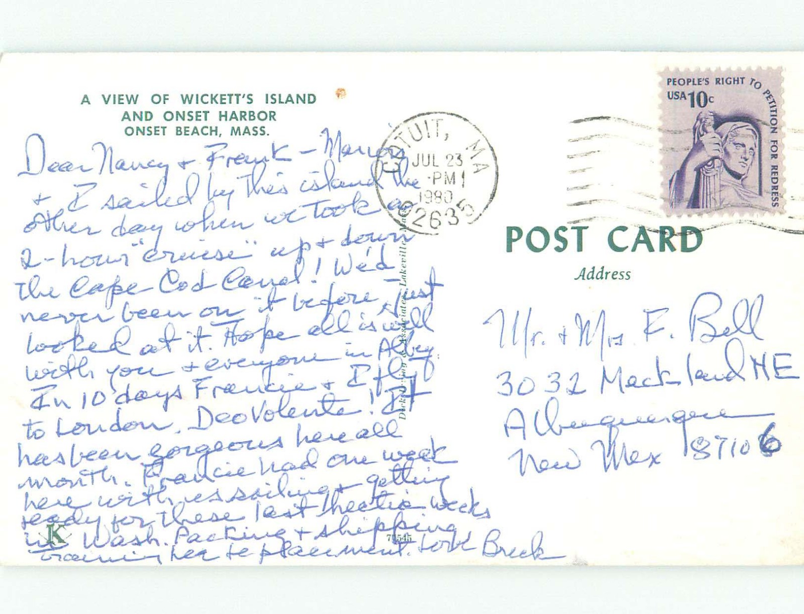 Pre-1980 WICKETT'S ISLAND & BEACH SCENE Onset - Wareham Massachusetts ...