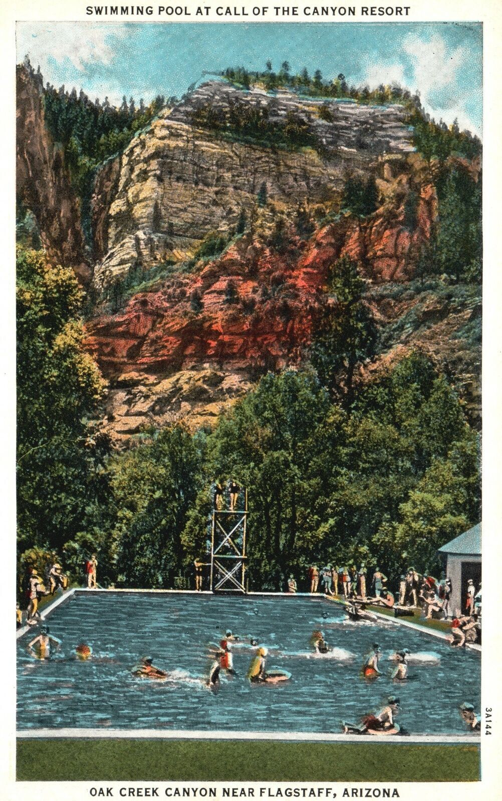 Vintage Postcard 1920's Swimming Pool Oak Creek Canyon near Flagstaff ...