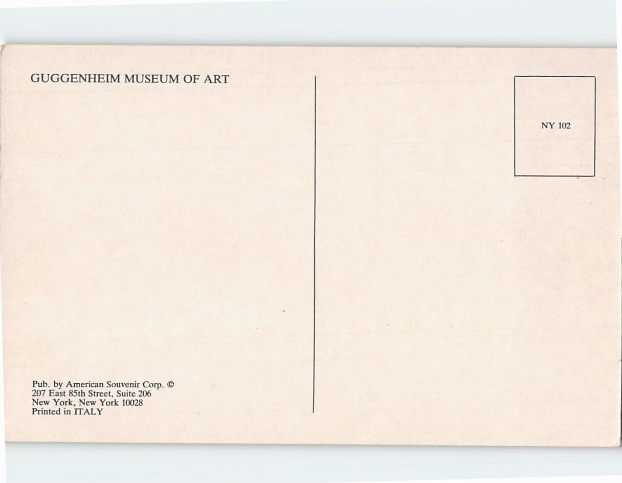 Postcard Guggenheim Museum Of Art, New York City, New York | United ...
