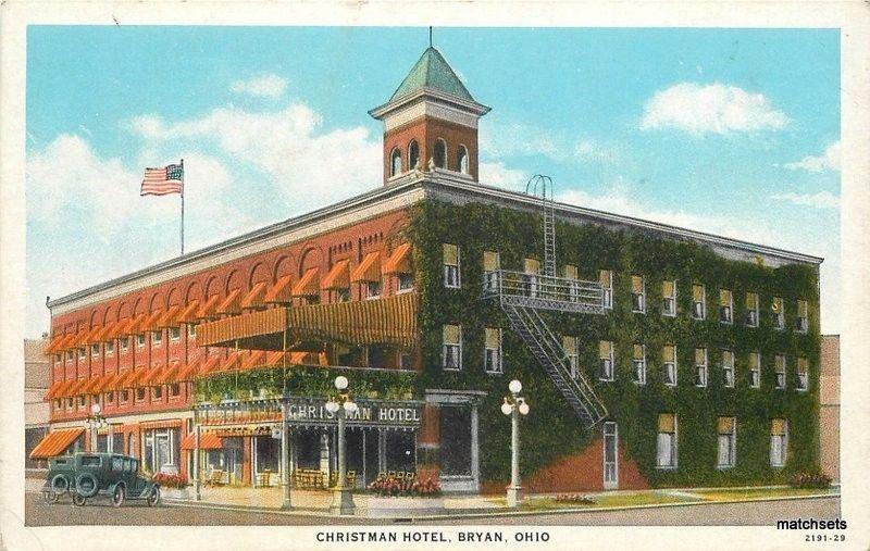 1920s Christmas Hotel Flag Bryan Ohio Teich postcard 3670 | United ...