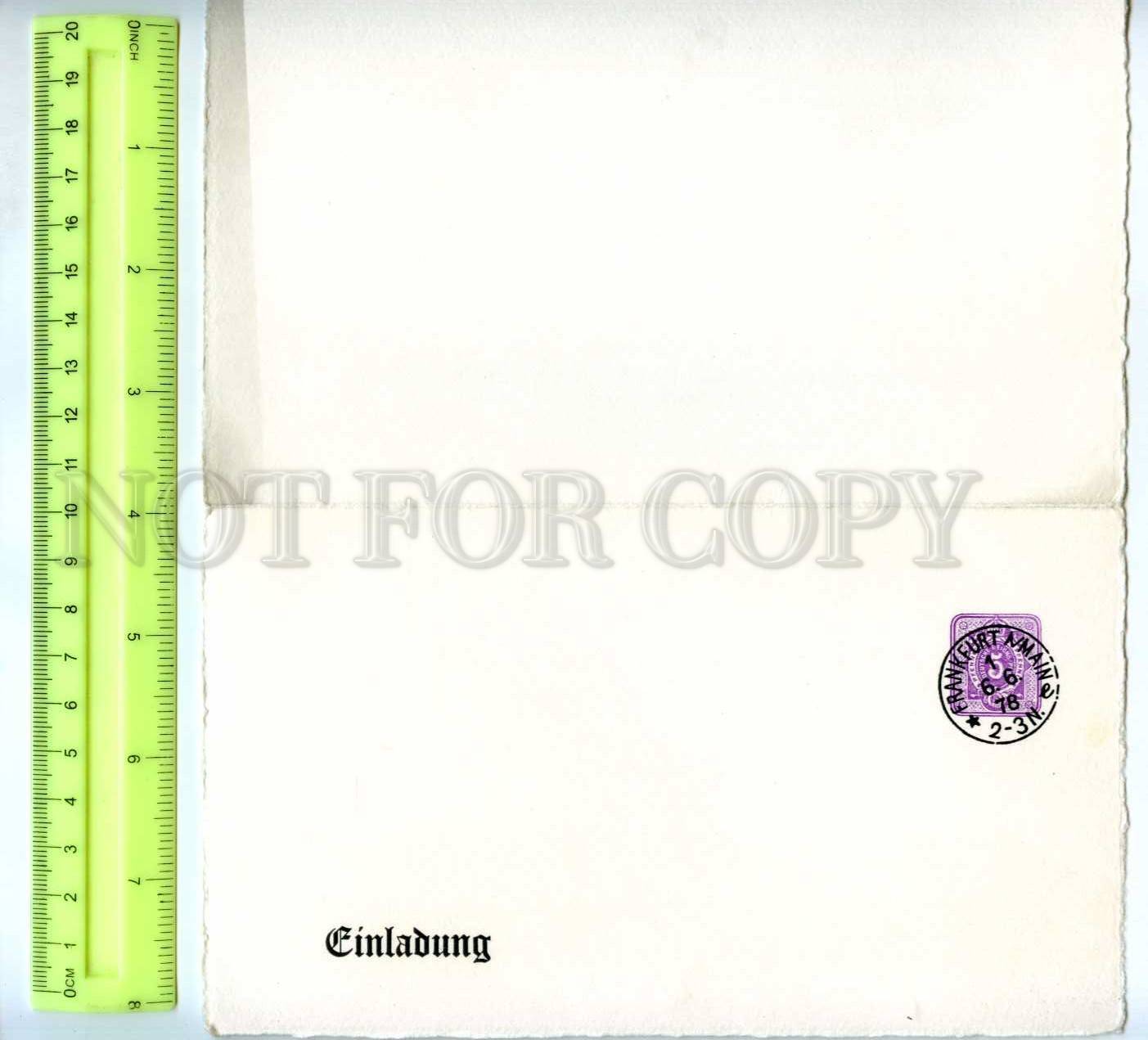 425269 GERMANY 1978 exhibition Frankfurt am Main invitation card ...