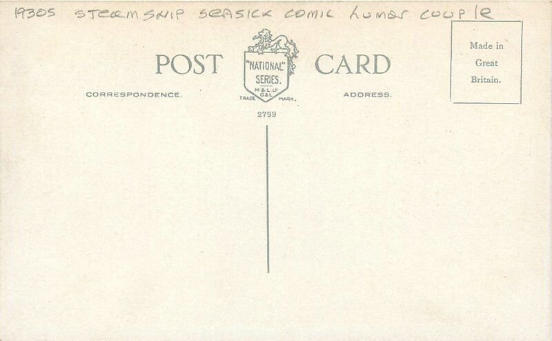 Steamship Seasick Comic humor 1950s artist impression Postcard 22-9590 ...