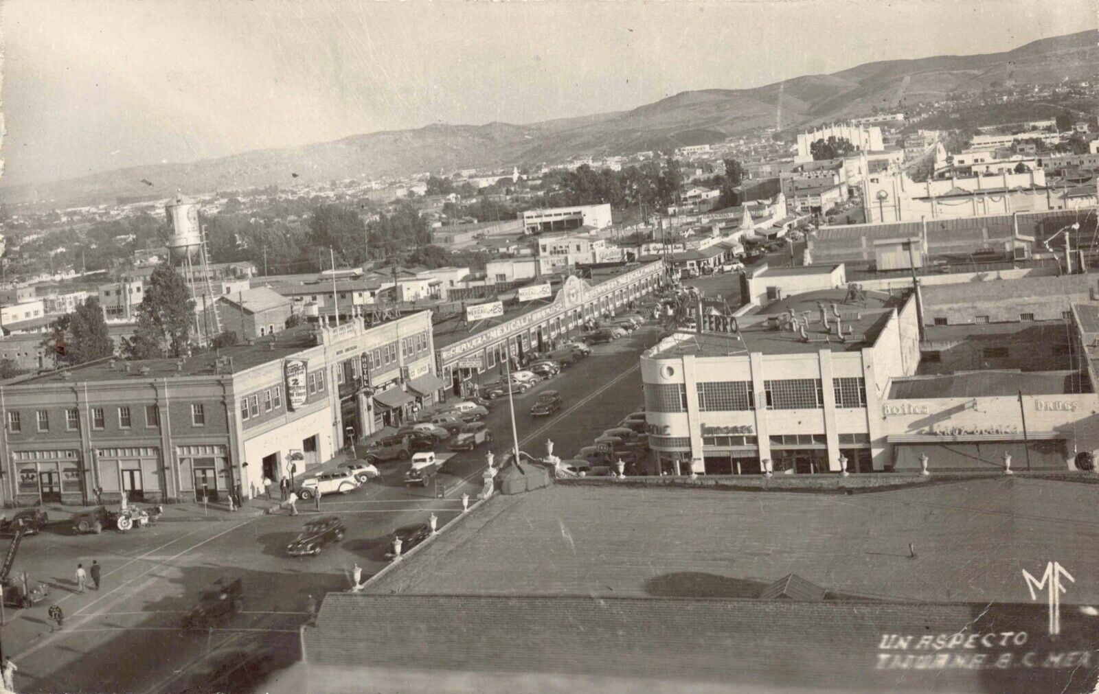 Real Photo Postcard Birds Eye View of Street Scene in Tijuana, Mexico ...
