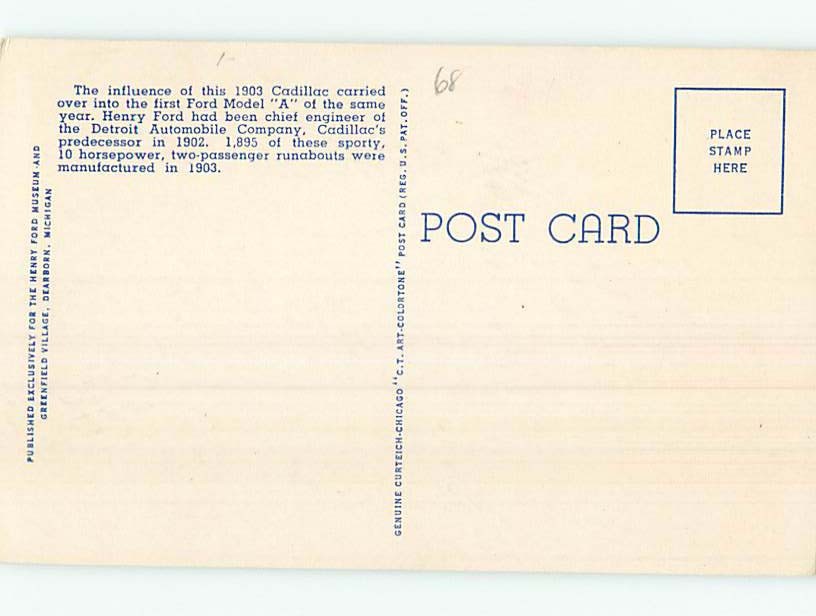 Linen CADILLAC 1903 CAR AT MUSEUM Dearborn - Near Detroit Michigan MI ...