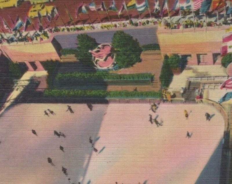 c1940s Birds eye view Skating rink Rockefeller Center New York City ...