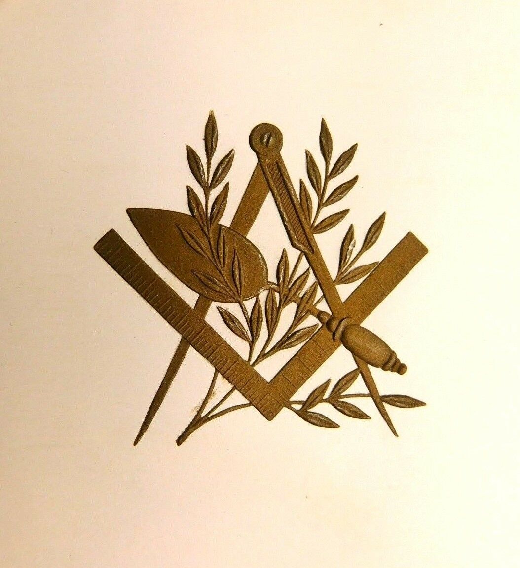 Masonic Emblem Mason Extremely Heavily Embossed Raised Image Trade Card ...