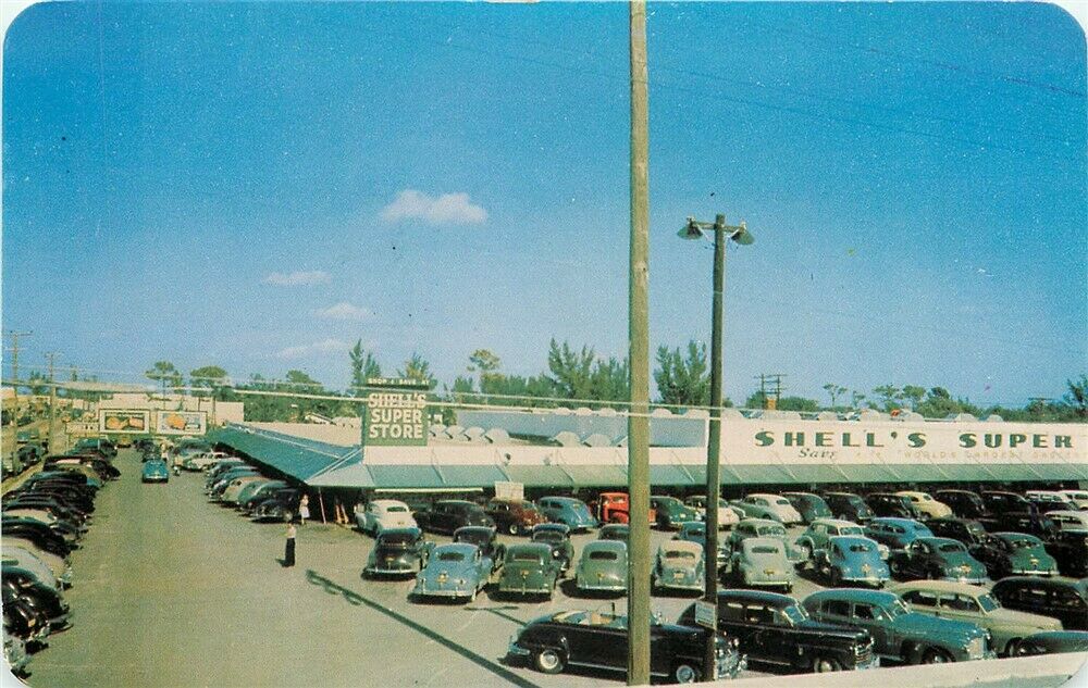 FL, Miami, Florida, Shell's Super Store, Dexter Press No. 40228 ...