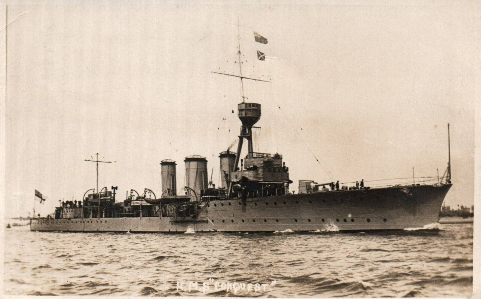 RPPC Photo British Royal Navy WWI HMS Conquest Cruiser | Other ...