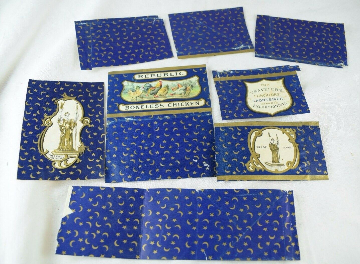 Victorian Republic Boneless Chicken Scrap Label Roosters Hens Image #A ...