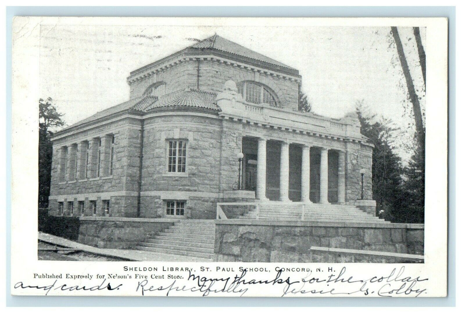 1905 Sheldon Library St. Paul School Concord New Hampshire NH Antique ...