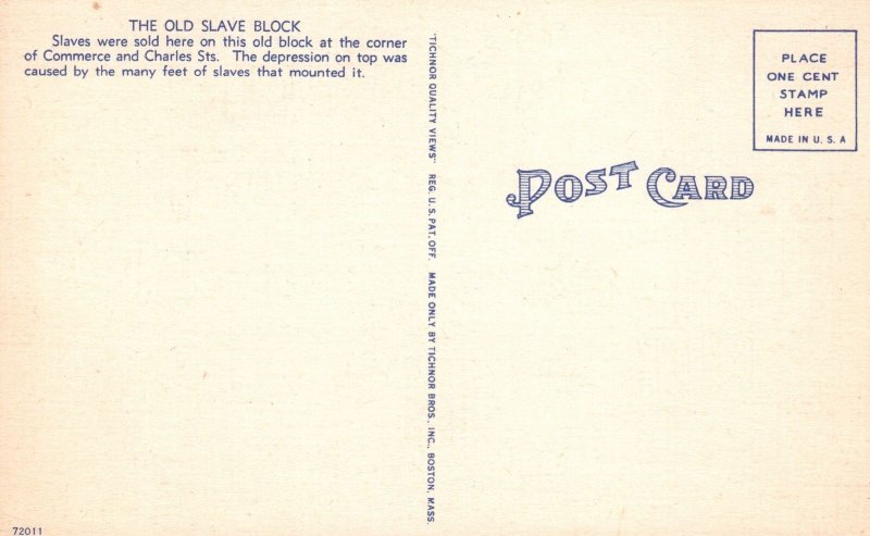 Vintage Postcard The Old Slave Block Fredericksburg Virginia Tichnor ...