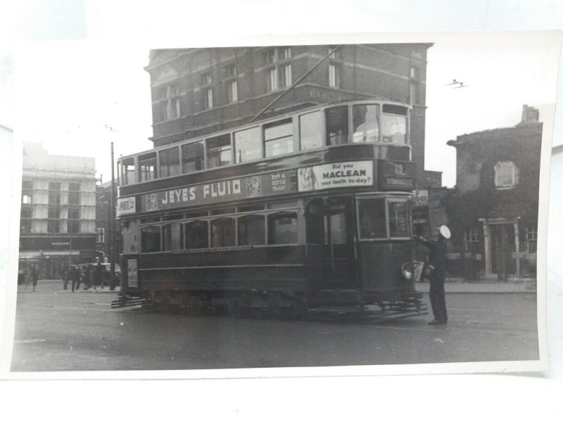 Original Vintage Photo London Tramways Tram & Driver Tottenham Court Rd ...
