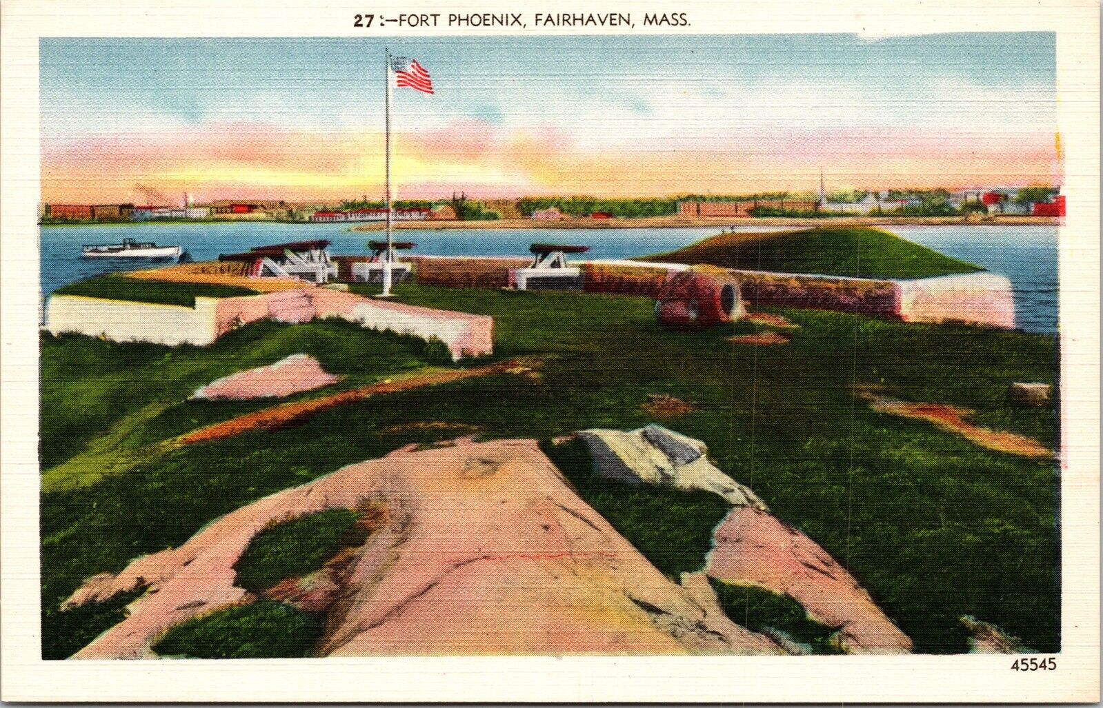 Historic Fort Phoenix Fairhaven Massachusetts Scenic Overlook Linen ...