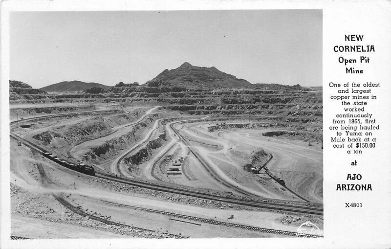 Ajo California 1940s New Cornelia Open Pit Mines Mine Postcard Frasher ...