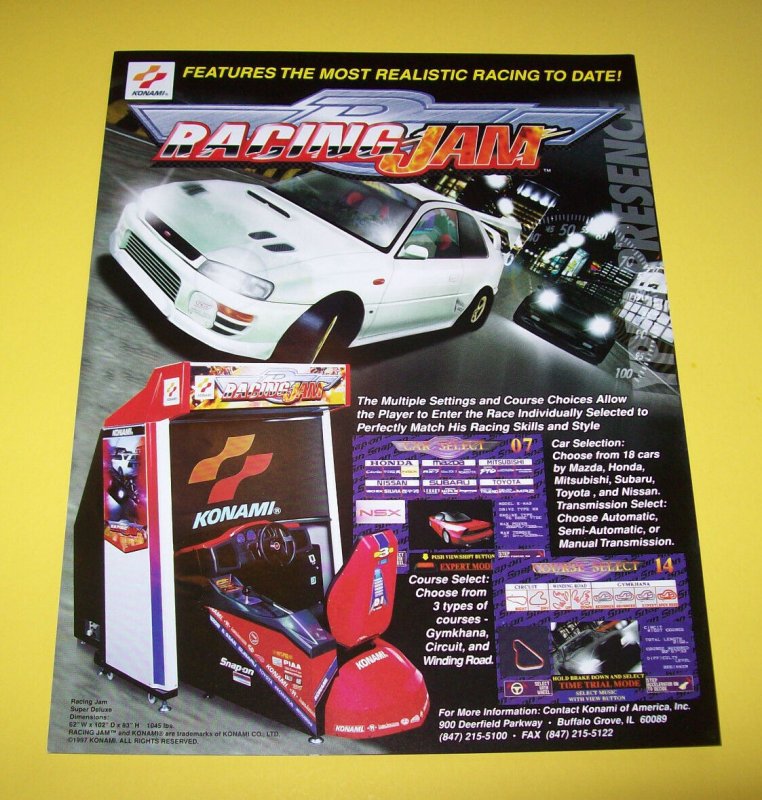 RACING JAM ORIGINAL NOS VIDEO ARCADE GAME SALE FLYER Vintage Retro ...