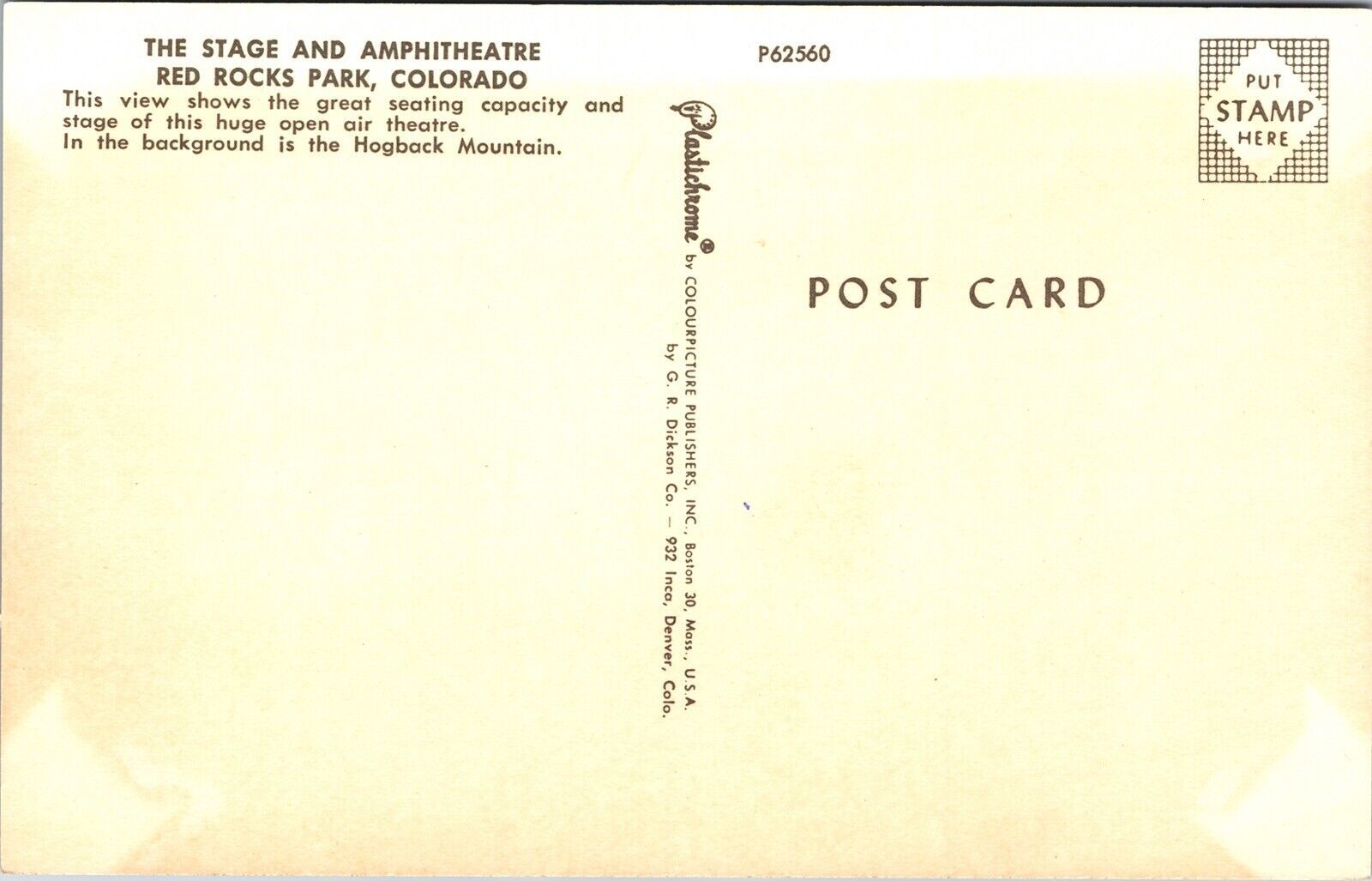 Stage Amphitheatre Red Rocks Park Colorado Co View Hogback Mountain ...