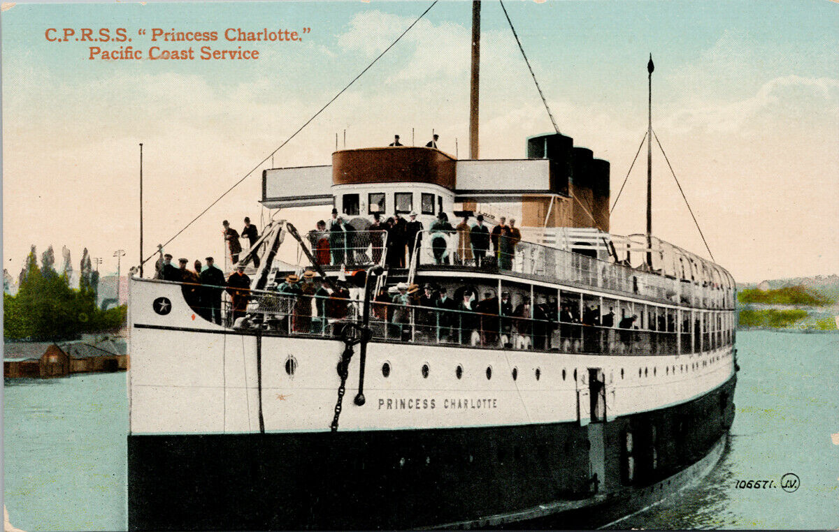 SS 'Princess Charlotte' Steamship Pacific Coast Service c1919 Postcard ...