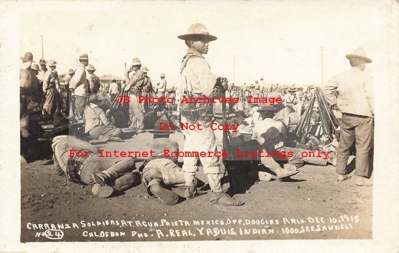 Mexico Border War, RPPC, Carranza Soldiers at Agua Prieta December 1915 ...