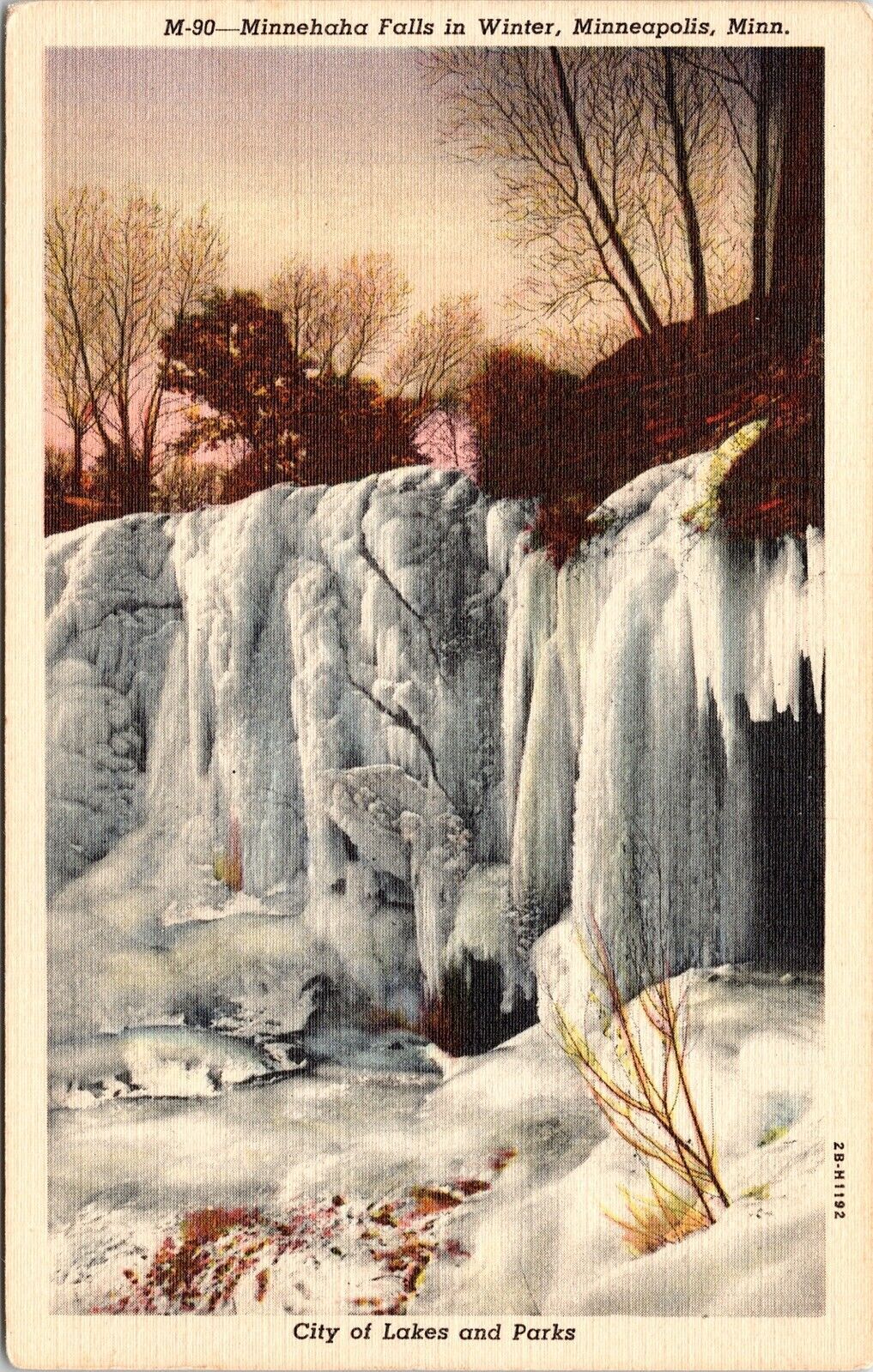 Minnehaha Falls Winter Minneapolois Minnesota Longfellos Poem Pm Wob ...