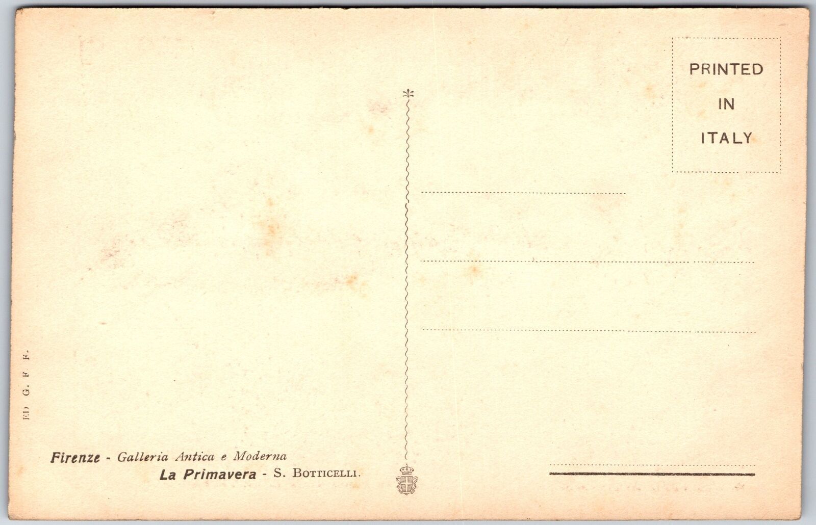Firenze Galleria Antica E Moderna La Primavera Florence Italy Postcard ...