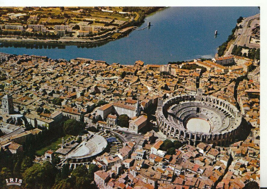 France Postcard - Arles Aerial View of The Arenas - St Trophime & Rhone ...