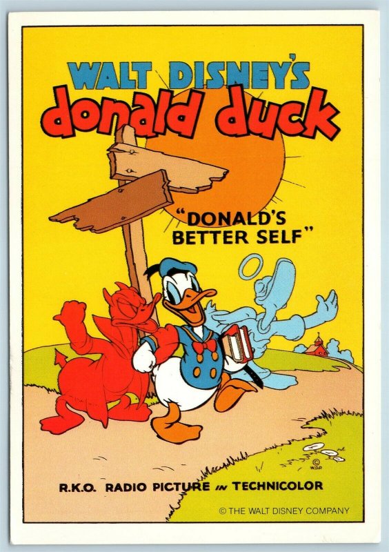 Postcard Walt Disney Donald Duck Donald's Better Self RKO Movie Poster ...