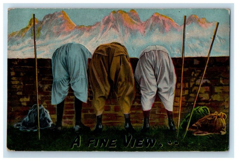 1913 Girls Bending Over Butts Humor Fine View Spangle Pennsylvania PA ...