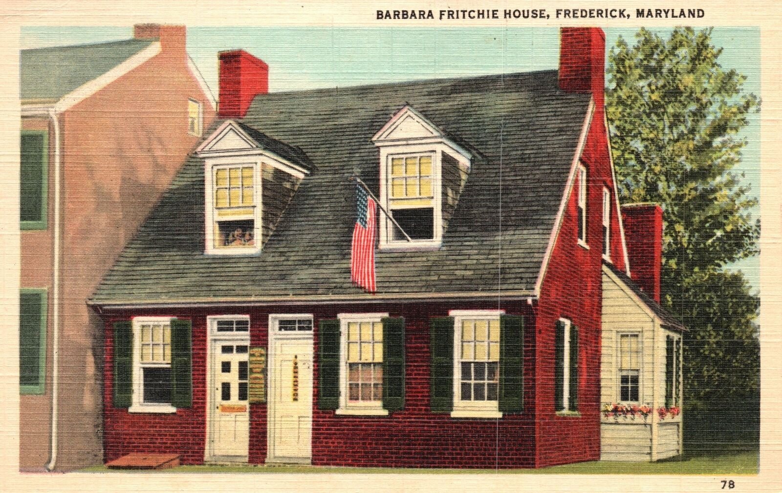Vintage Postcard 1950 Barbara Fritchie House Home Of Heroine Frederick ...