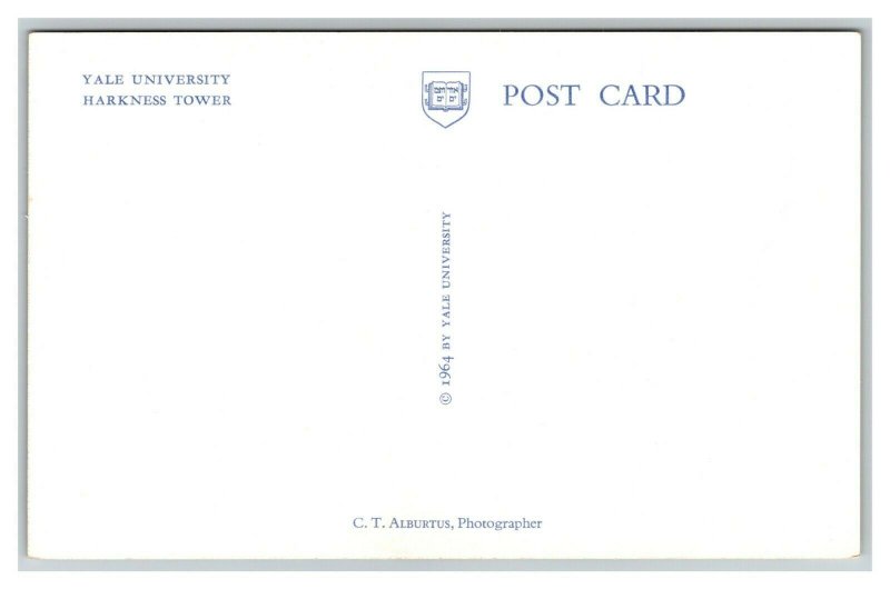 Vintage 1960's Postcard Yale University Harkness Tower New Haven ...