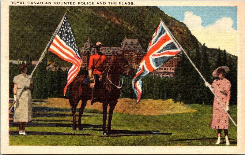 Royal Canadian Mounted Police & Flags Scenic Landscape Canada WB ...